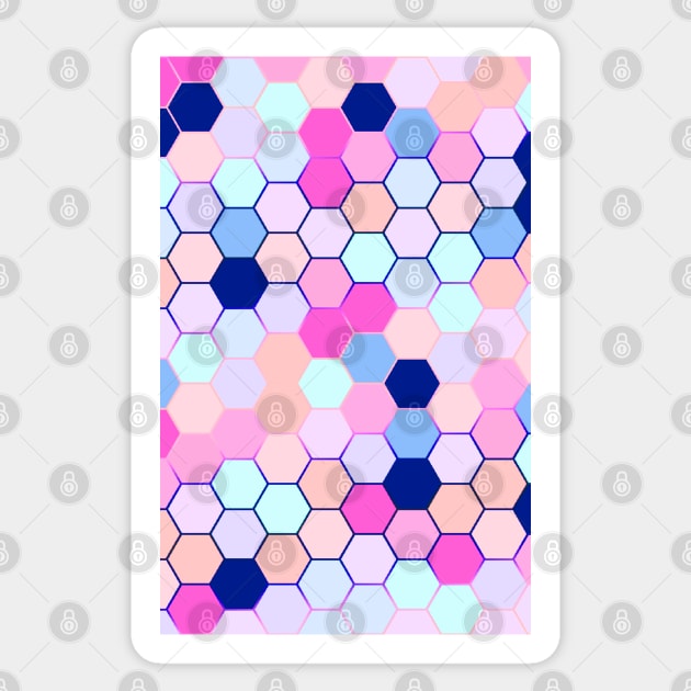 Cute hexagon pattern - Colorful Pattern - Sticker | TeePublic